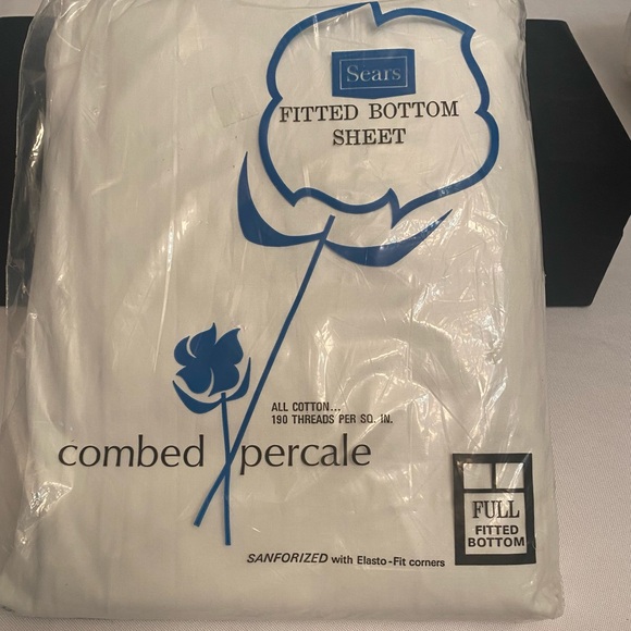 Sears | Bedding | Vintage New Sears Fitted Bottom Sheet Combed Percale ...